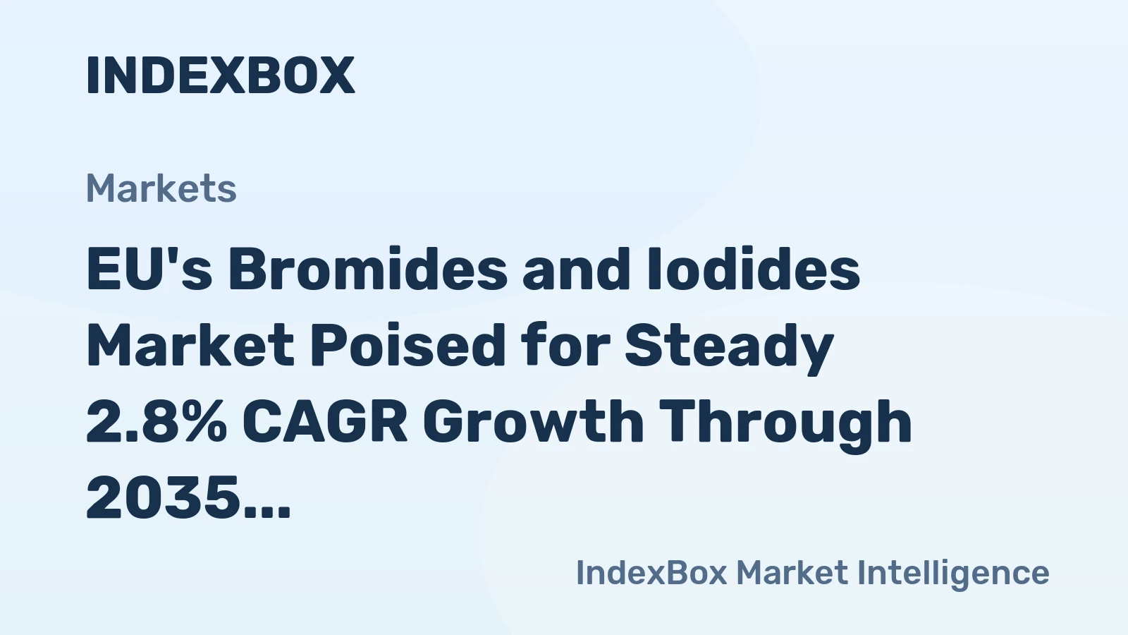 EU's Bromides and Iodides Market Poised for Steady 2.8% CAGR Growth Through 2035