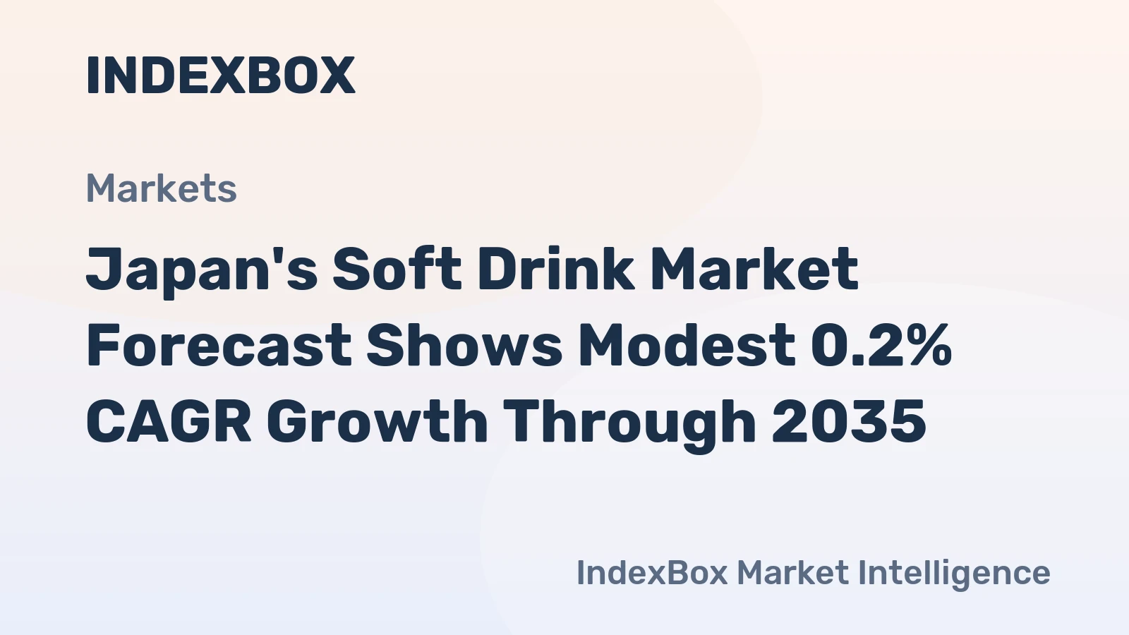 Japan's Soft Drink Market Forecast Shows Modest 0.2% CAGR Growth Through 2035