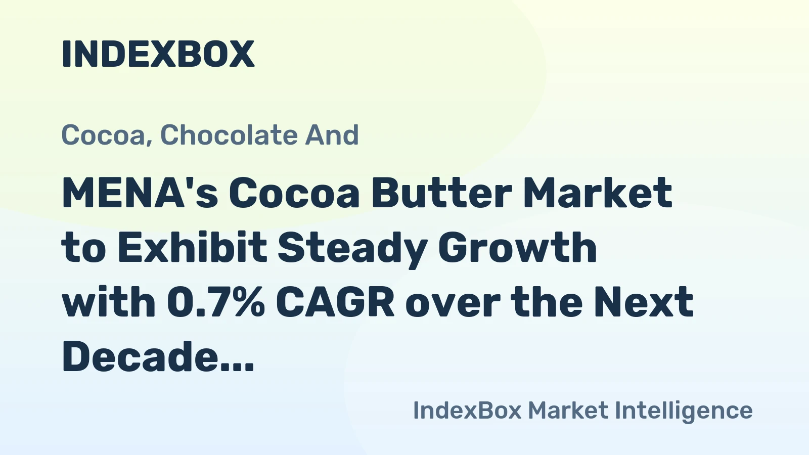 MENA's Cocoa Butter Market to Exhibit Steady Growth with 0.7% CAGR over the Next Decade
