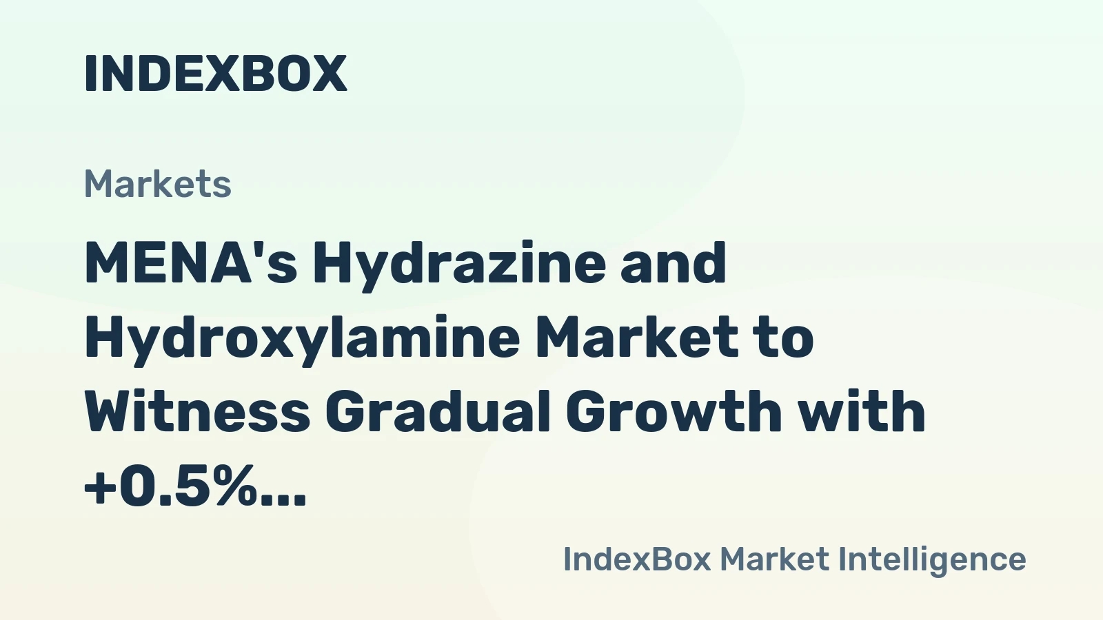 MENA's Hydrazine and Hydroxylamine Market to Witness Gradual Growth with +0.5% CAGR over the Next Decade