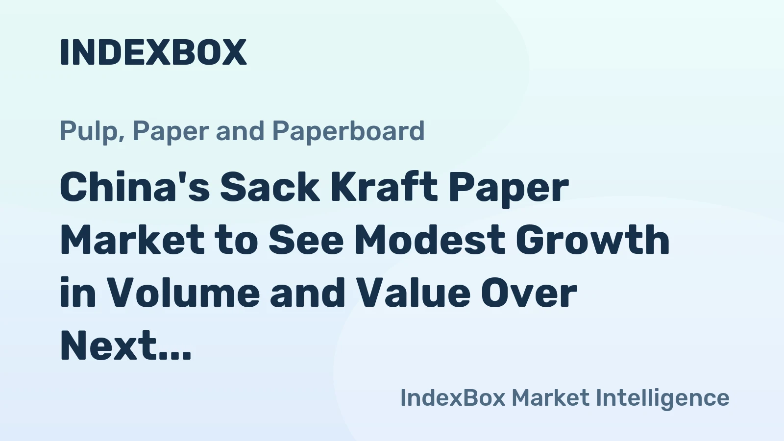 China's Sack Kraft Paper Market to See Modest Growth in Volume and Value Over Next Decade