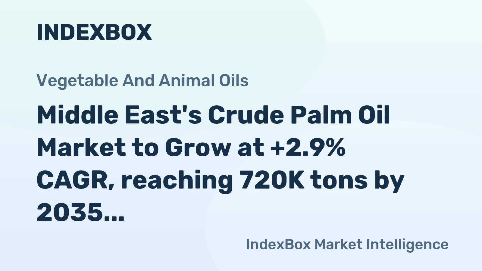 Middle East's Crude Palm Oil Market to Grow at +2.9% CAGR, reaching 720K tons by 2035