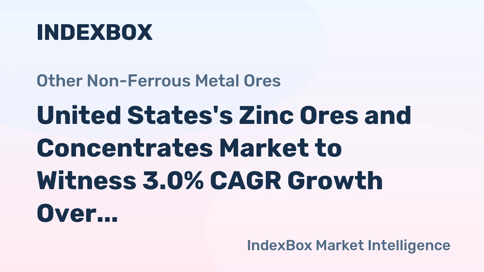 United States's Zinc Ores and Concentrates Market to Witness 3.0% CAGR Growth Over Next Decade