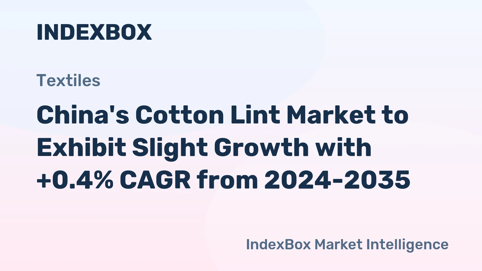 China's Cotton Lint Market to Exhibit Slight Growth with +0.4% CAGR from 2024-2035