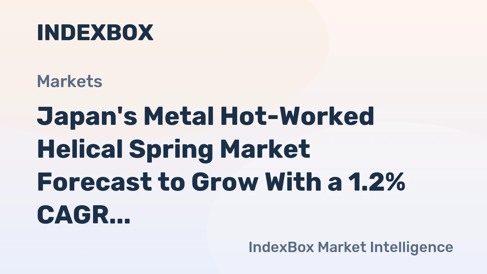Japan's Metal Hot-Worked Helical Spring Market Forecast to Grow With a 1.2% CAGR