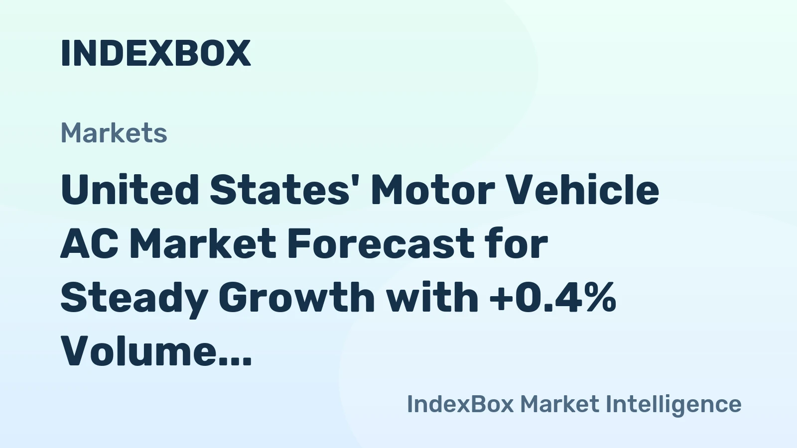 United States' Motor Vehicle AC Market Forecast for Steady Growth with +0.4% Volume CAGR Through 2035