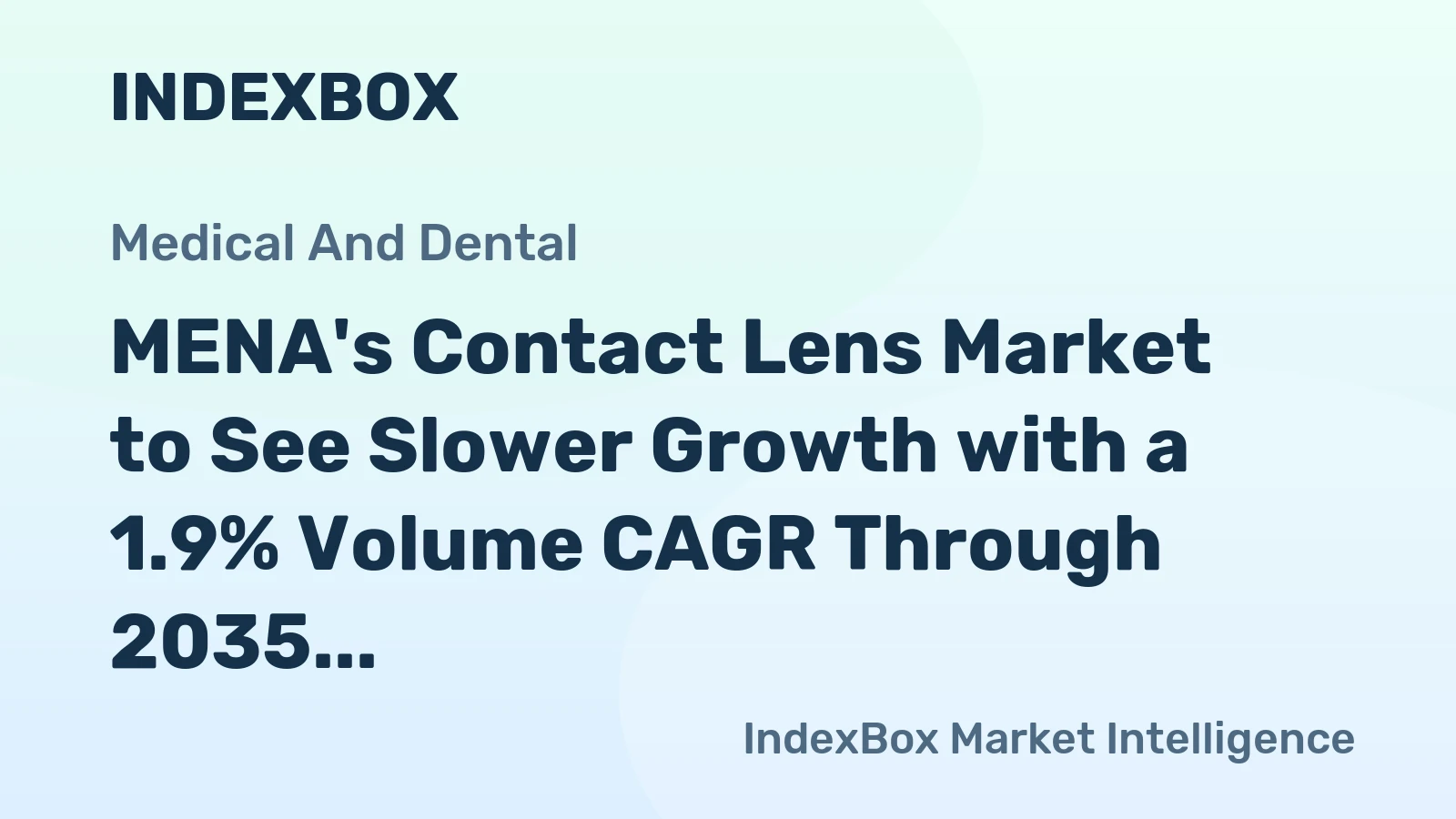 MENA's Contact Lens Market to See Slower Growth with a 1.9% Volume CAGR Through 2035