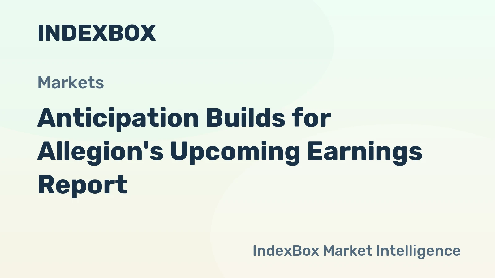 Anticipation Builds for Allegion's Upcoming Earnings Report