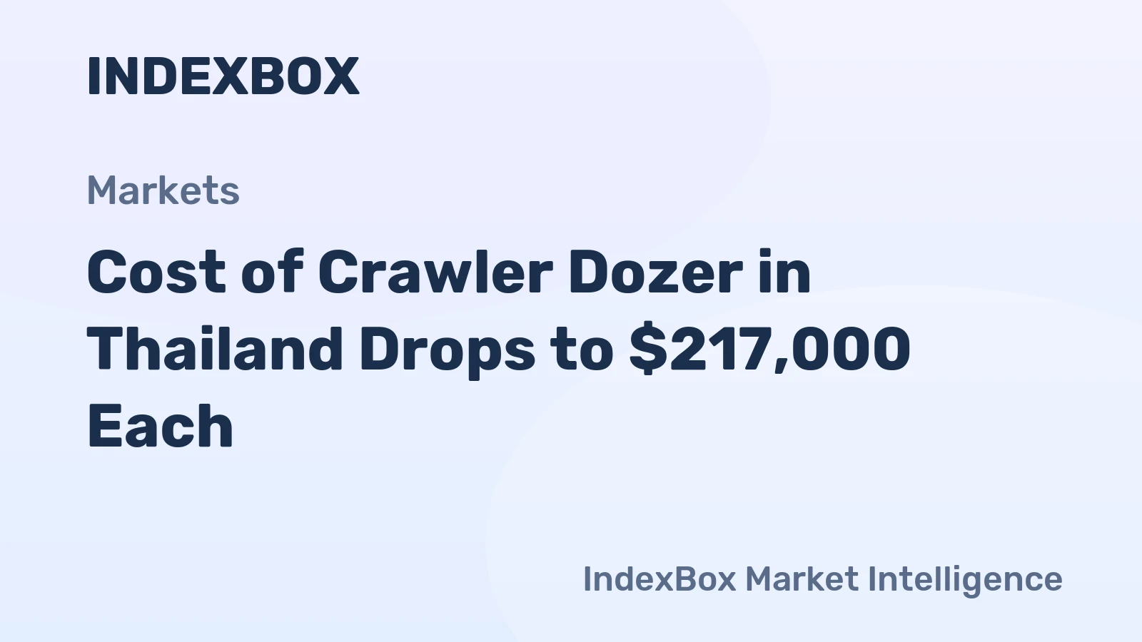 Cost of Crawler Dozer in Thailand Drops to $217,000 Each