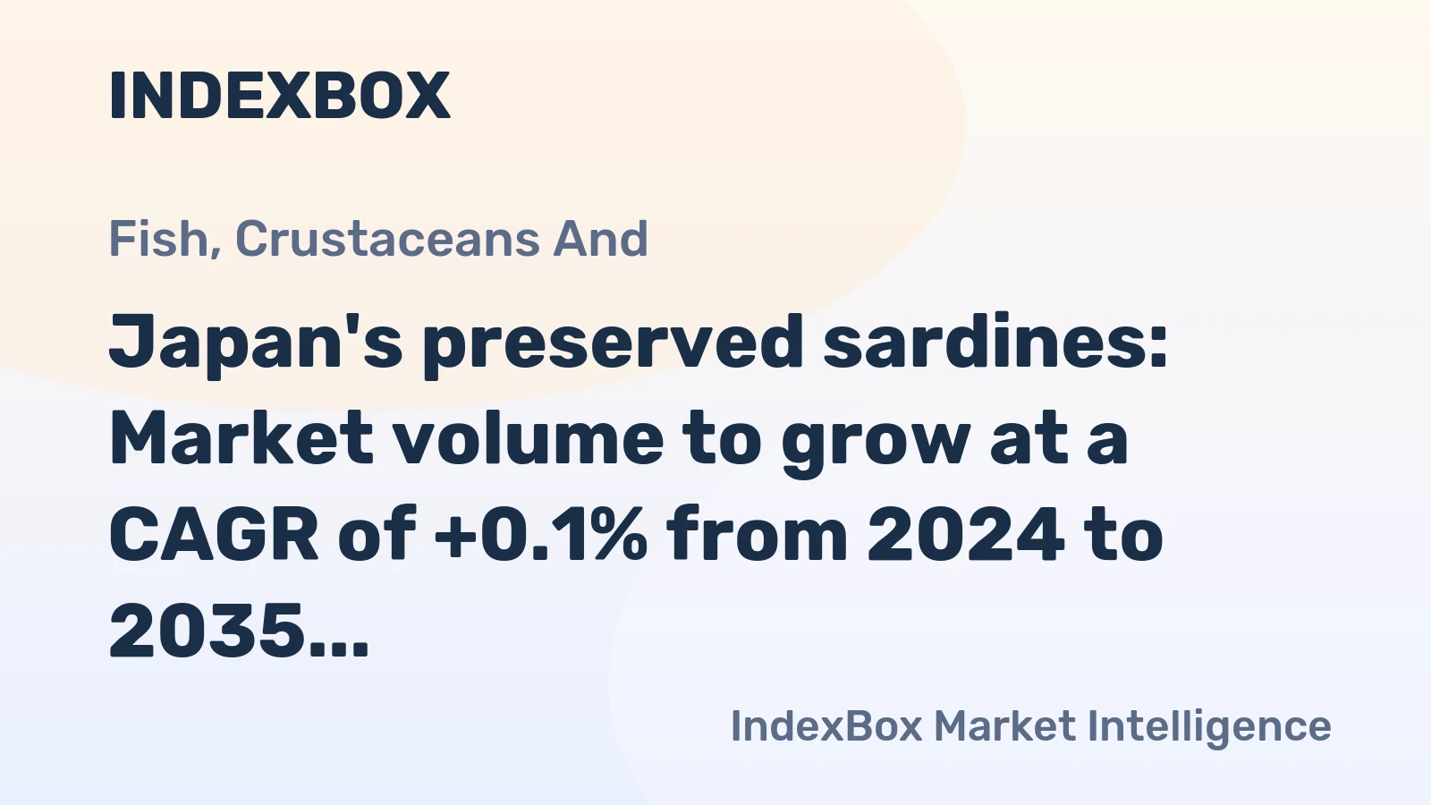 Japan's preserved sardines: Market volume to grow at a CAGR of +0.1% from 2024 to 2035