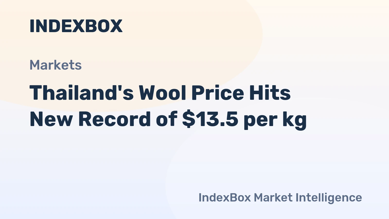 Thailand's Wool Price Hits New Record of $13.5 per kg