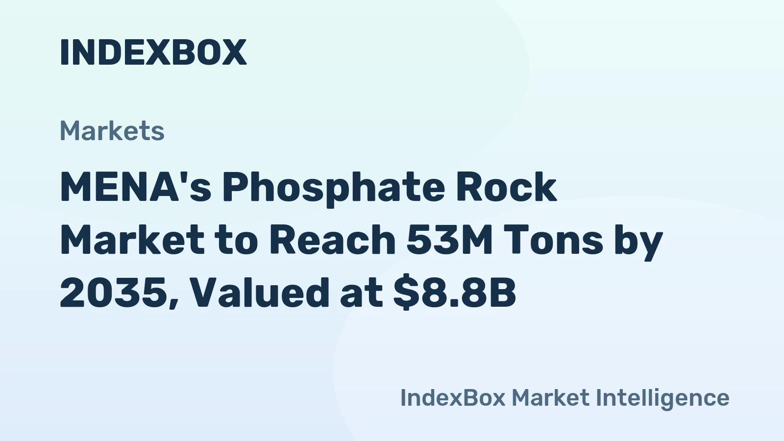 MENA's Phosphate Rock Market to Reach 53M Tons by 2035, Valued at $8.8B