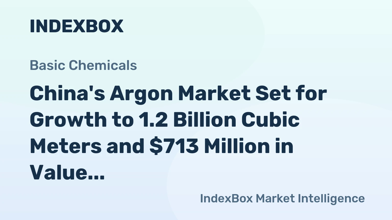 China's Argon Market Set for Growth to 1.2 Billion Cubic Meters and $713 Million in Value by 2035