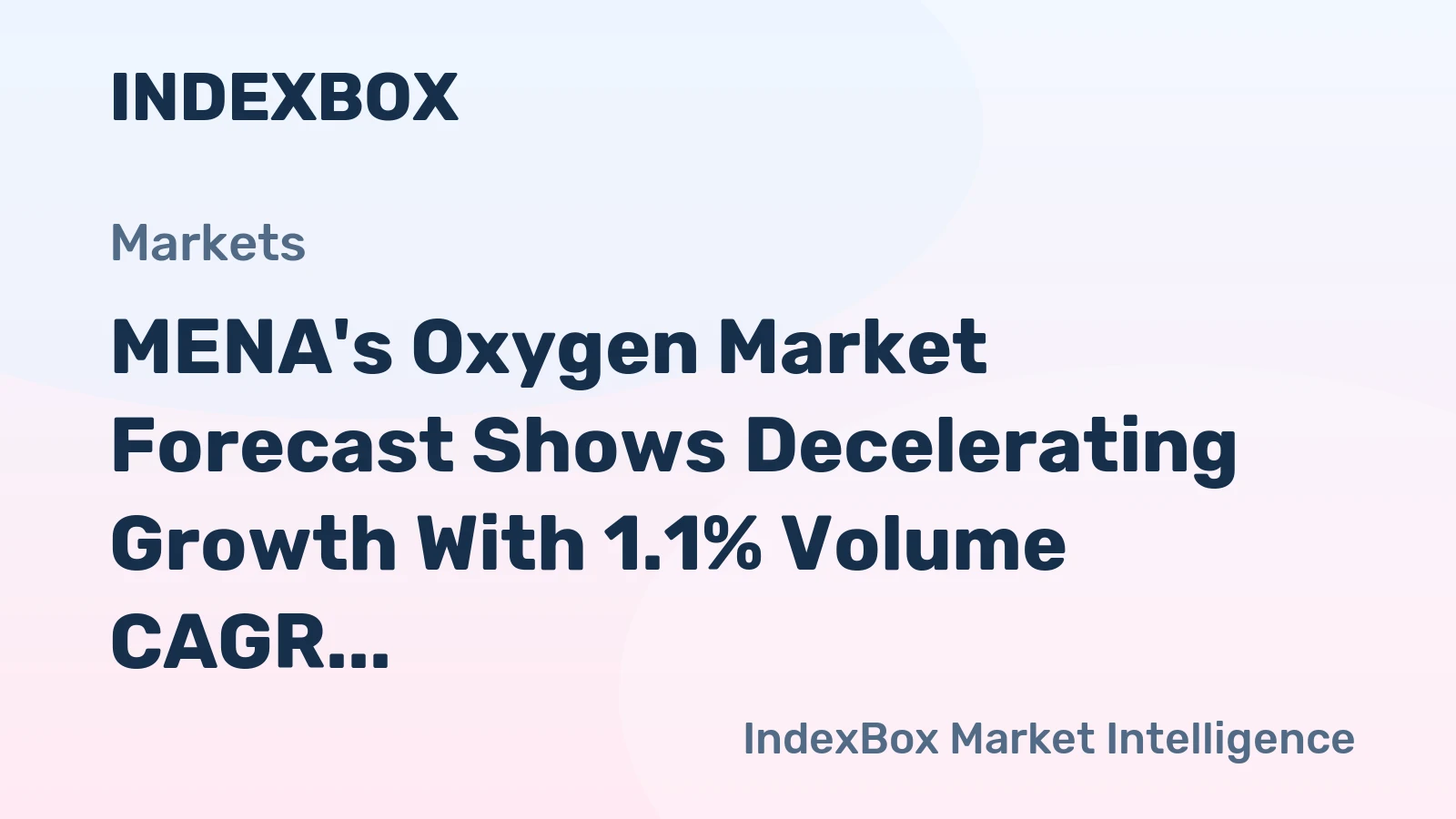 MENA's Oxygen Market Forecast Shows Decelerating Growth With 1.1% Volume CAGR Through 2035