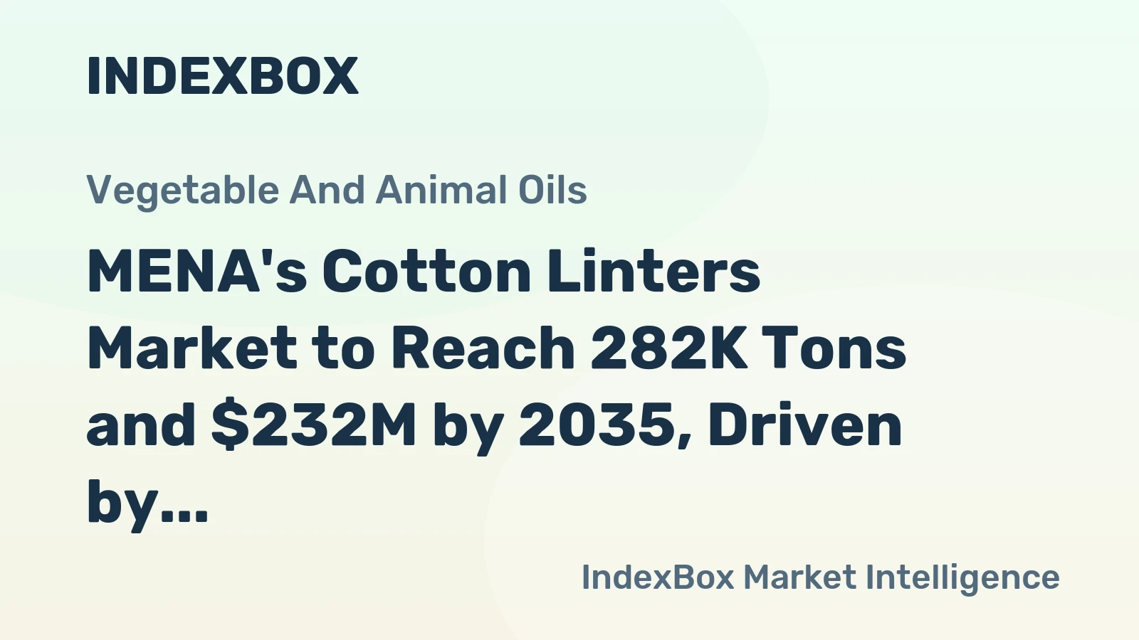 MENA's Cotton Linters Market to Reach 282K Tons and $232M by 2035, Driven by Increasing Demand