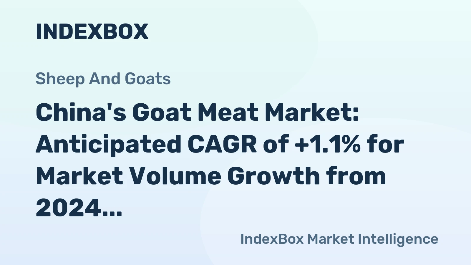 China's Goat Meat Market: Anticipated CAGR of +1.1% for Market Volume Growth from 2024 to 2035