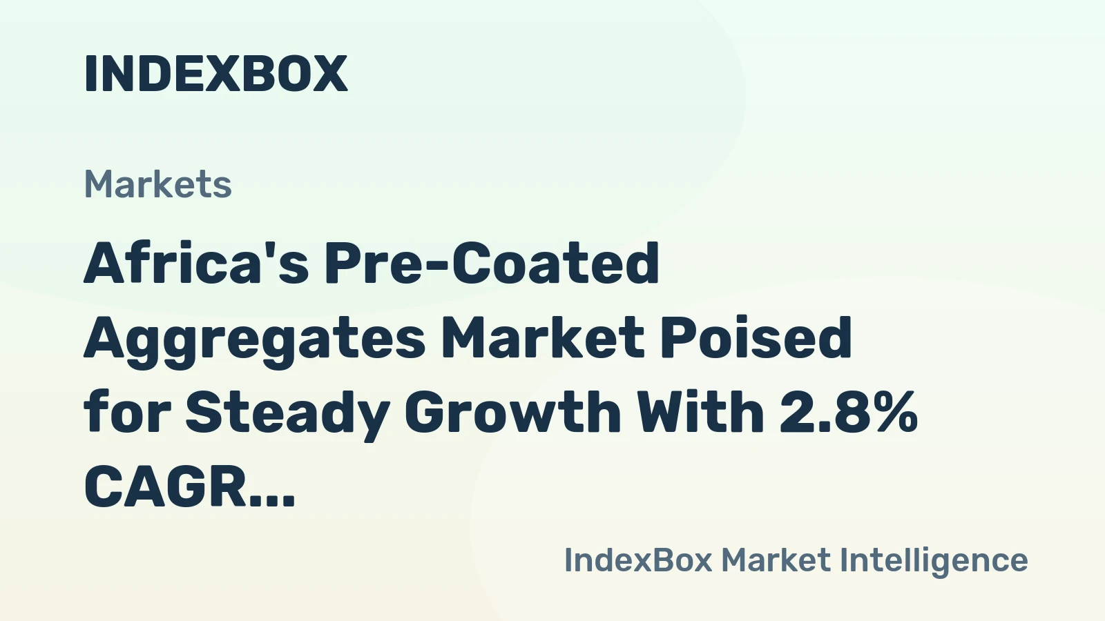 Africa's Pre-Coated Aggregates Market Poised for Steady Growth With 2.8% CAGR Through 2035