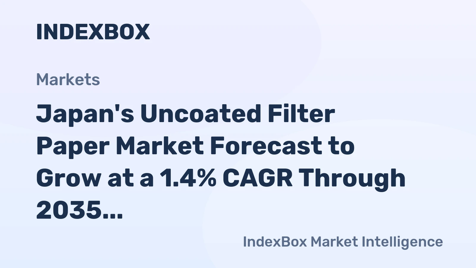 Japan's Uncoated Filter Paper Market Forecast to Grow at a 1.4% CAGR Through 2035