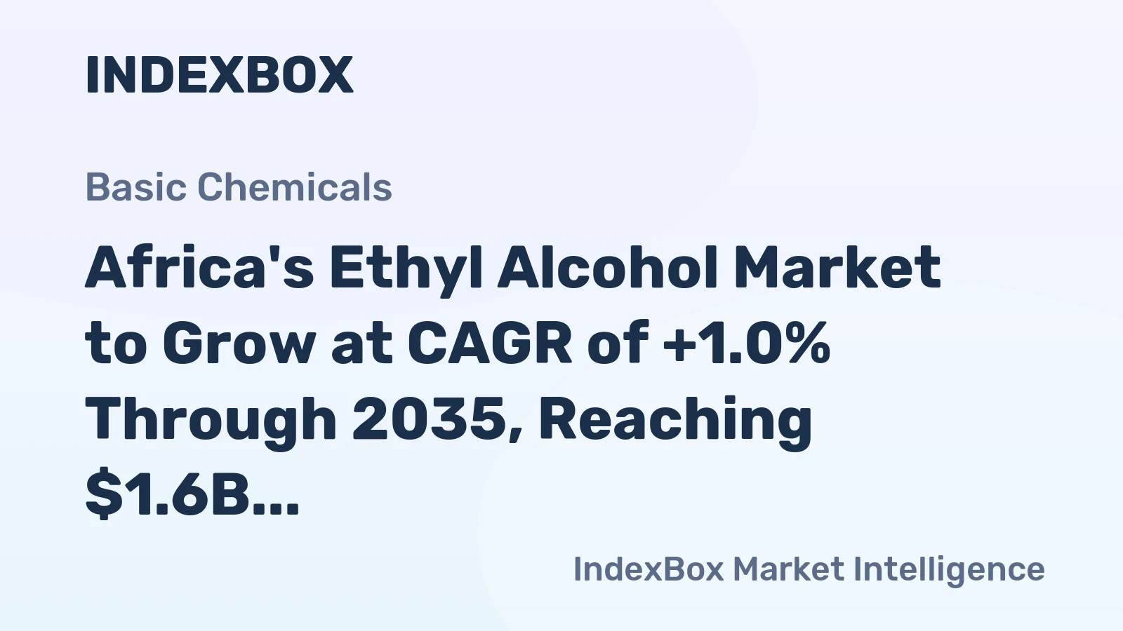 Africa's Ethyl Alcohol Market to Grow at CAGR of +1.0% Through 2035, Reaching $1.6B in Value