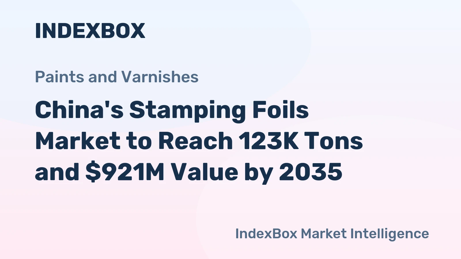China's Stamping Foils Market to Reach 123K Tons and $921M Value by 2035