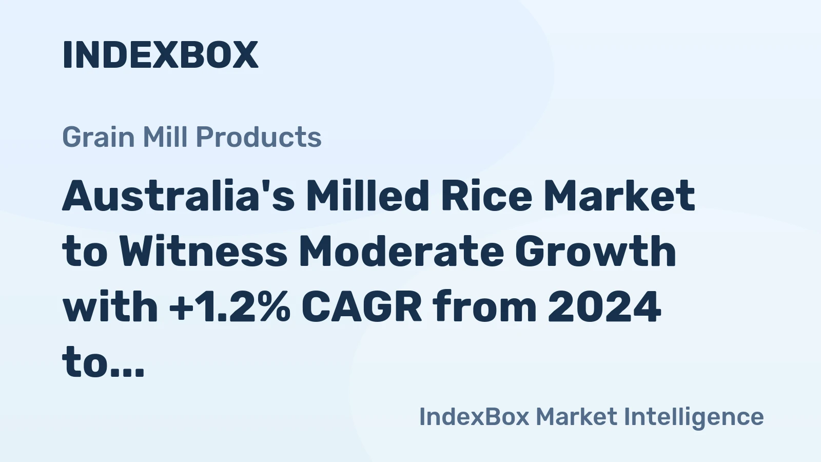 Australia's Milled Rice Market to Witness Moderate Growth with +1.2% CAGR from 2024 to 2035