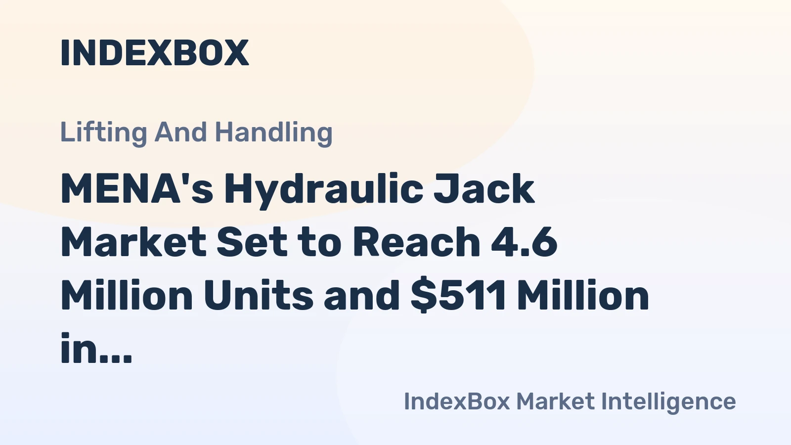 MENA's Hydraulic Jack Market Set to Reach 4.6 Million Units and $511 Million in Value by 2035