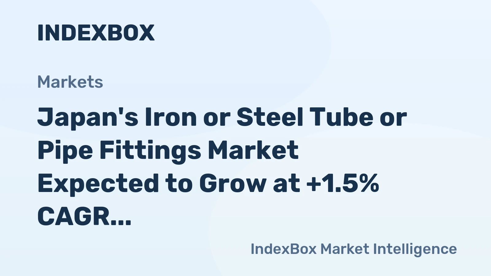 Japan's Iron or Steel Tube or Pipe Fittings Market Expected to Grow at +1.5% CAGR Over Next Decade