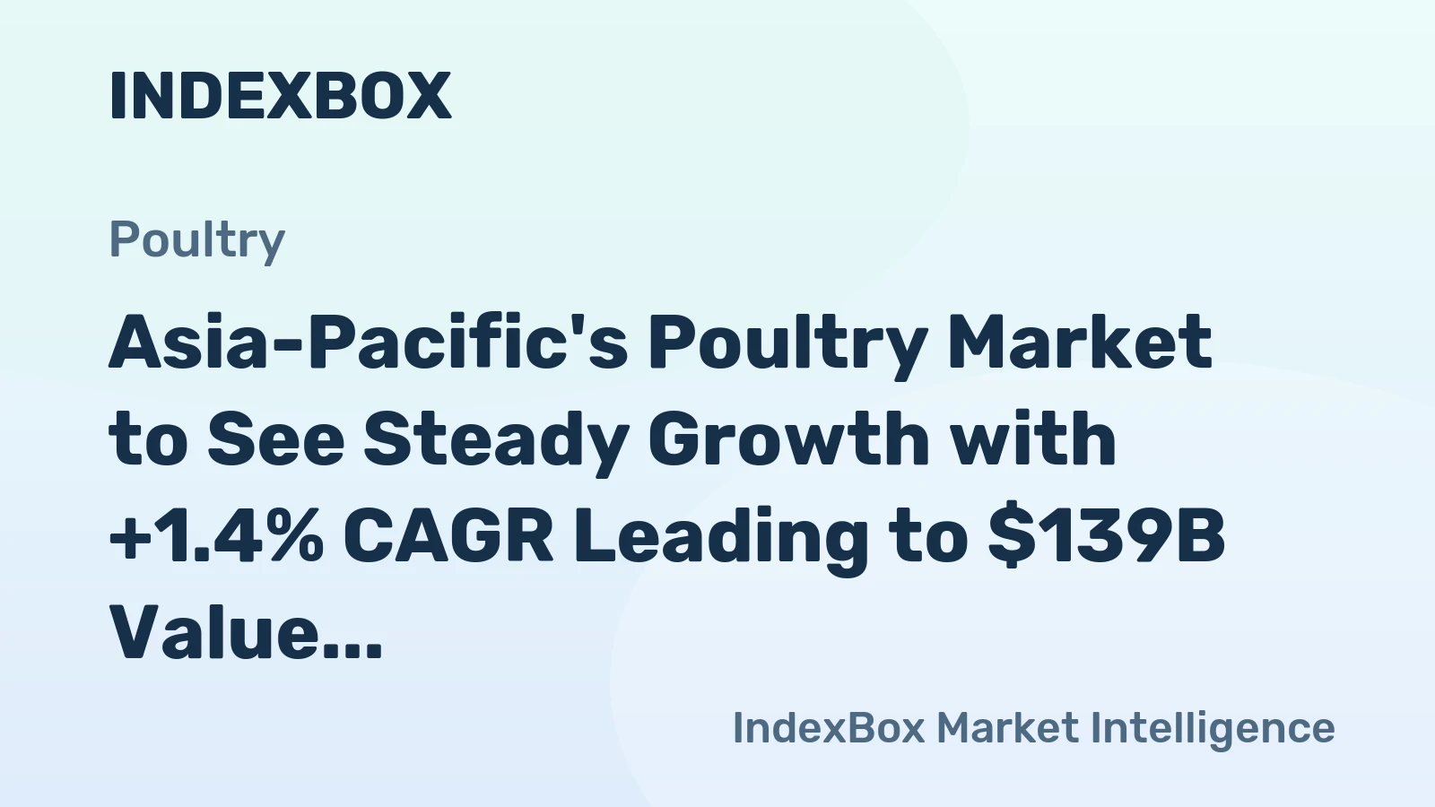 Asia-Pacific's Poultry Market to See Steady Growth with +1.4% CAGR Leading to $139B Value by 2035
