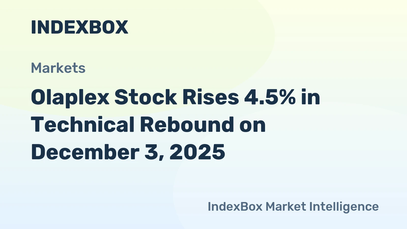 Olaplex Stock Rises 4.5% in Technical Rebound on December 3, 2025