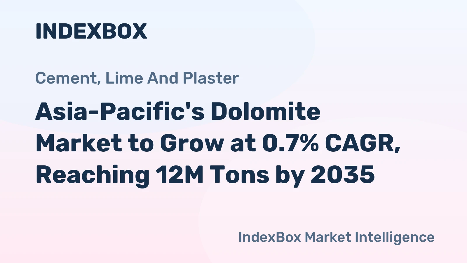 Asia-Pacific's Dolomite Market to Grow at 0.7% CAGR, Reaching 12M Tons by 2035
