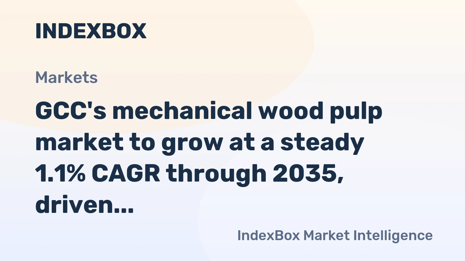 GCC's mechanical wood pulp market to grow at a steady 1.1% CAGR through 2035, driven by sustained demand.