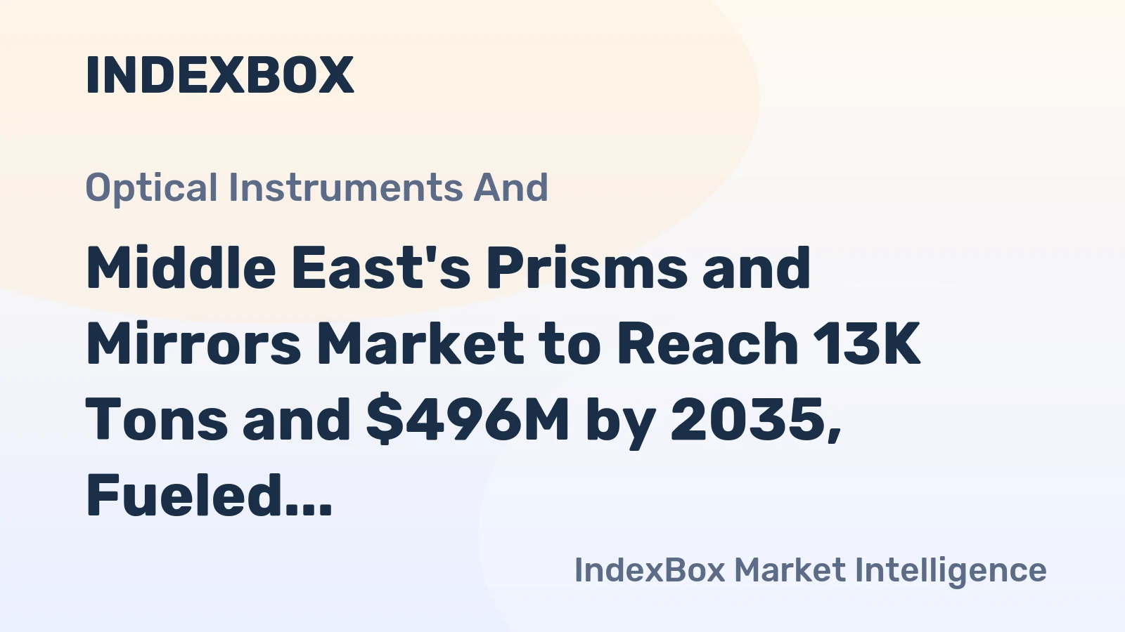 Middle East's Prisms and Mirrors Market to Reach 13K Tons and $496M by 2035, Fueled by Increasing Demand