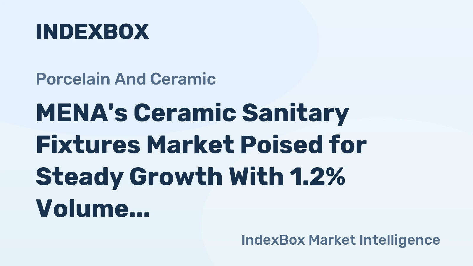 MENA's Ceramic Sanitary Fixtures Market Poised for Steady Growth With 1.2% Volume CAGR Through 2035