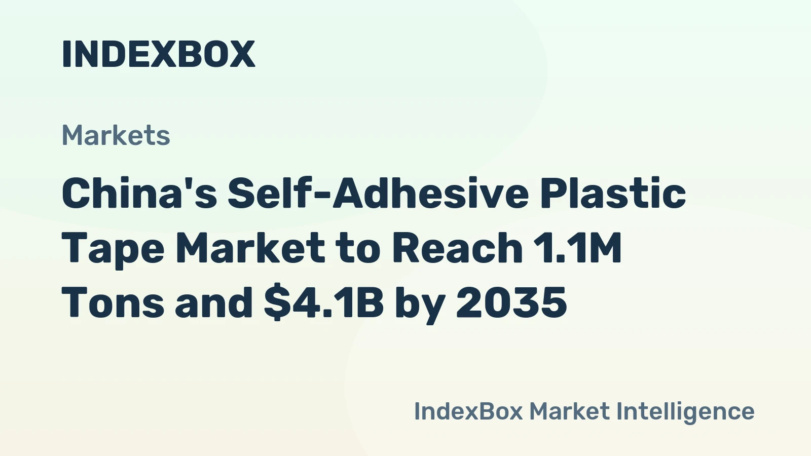 China's Self-Adhesive Plastic Tape Market to Reach 1.1M Tons and $4.1B by 2035