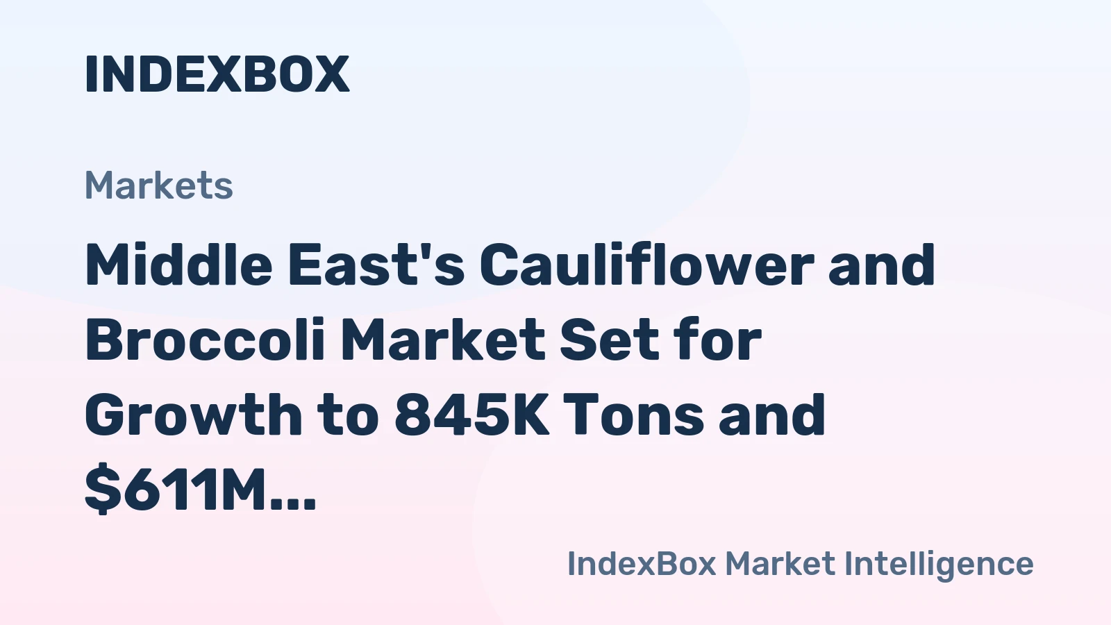 Middle East's Cauliflower and Broccoli Market Set for Growth to 845K Tons and $611M