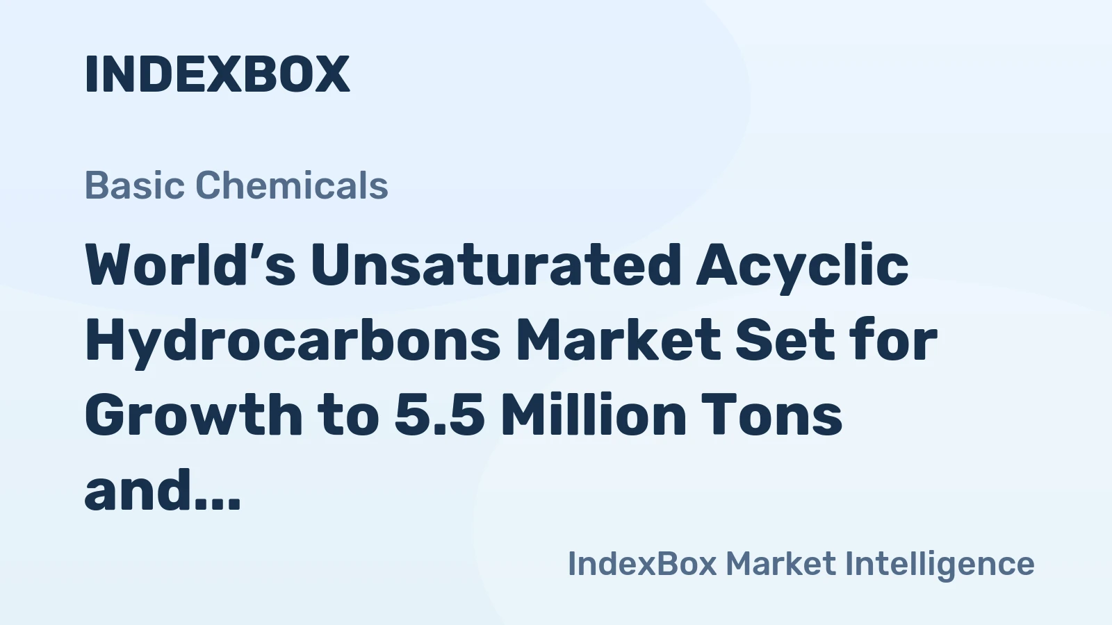 World’s Unsaturated Acyclic Hydrocarbons Market Set for Growth to 5.5 Million Tons and $13 Billion in Value
