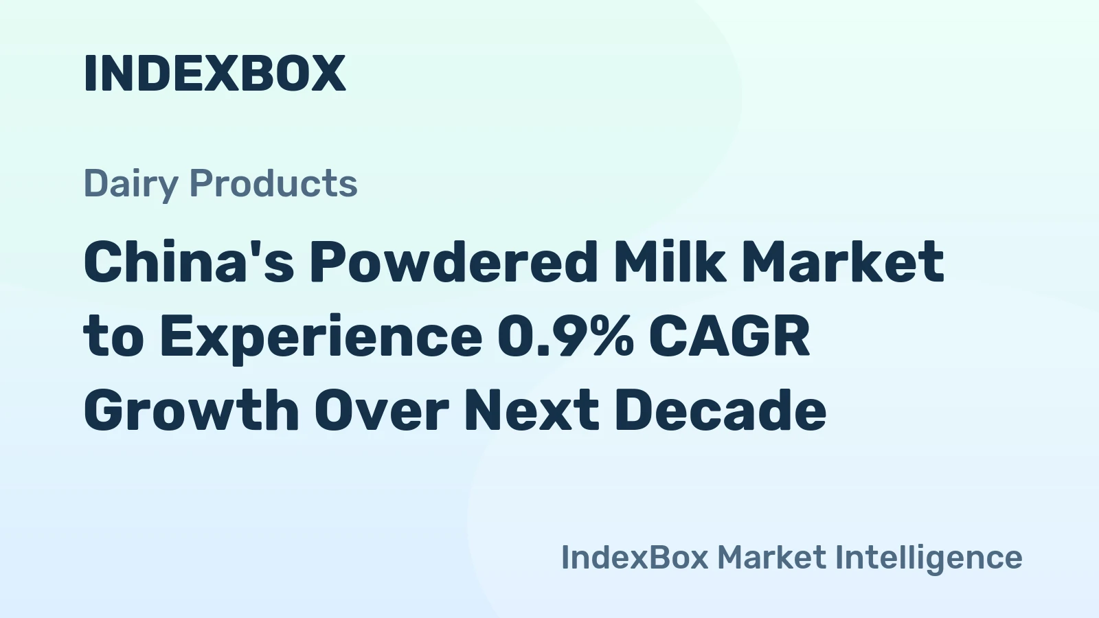 China's Powdered Milk Market to Experience 0.9% CAGR Growth Over Next Decade