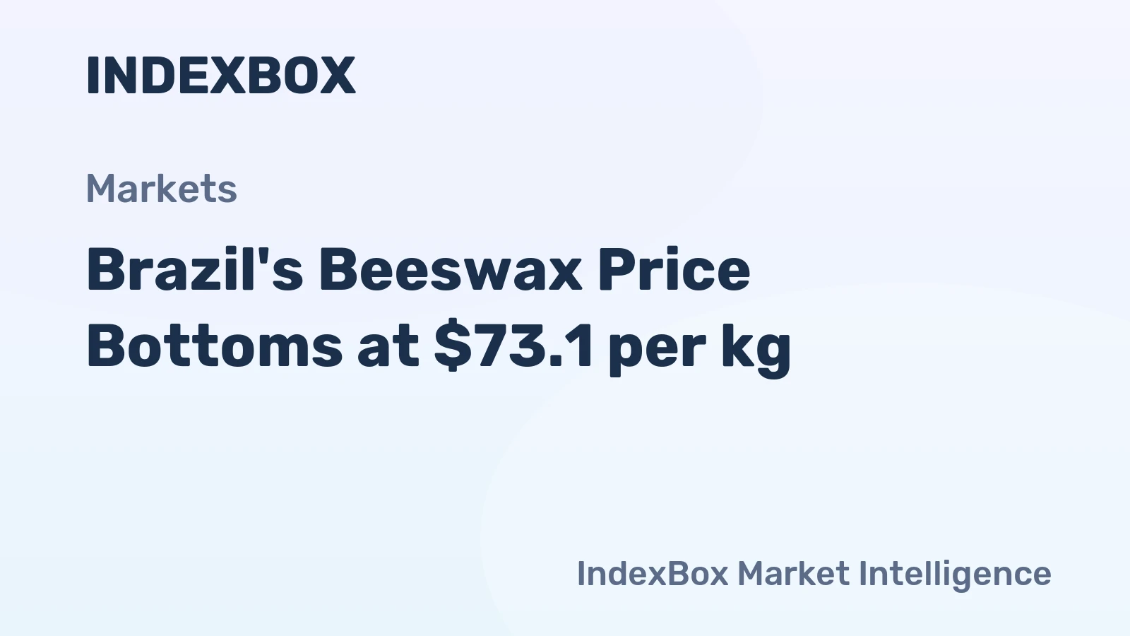 Brazil's Beeswax Price Bottoms at $73.1 per kg
