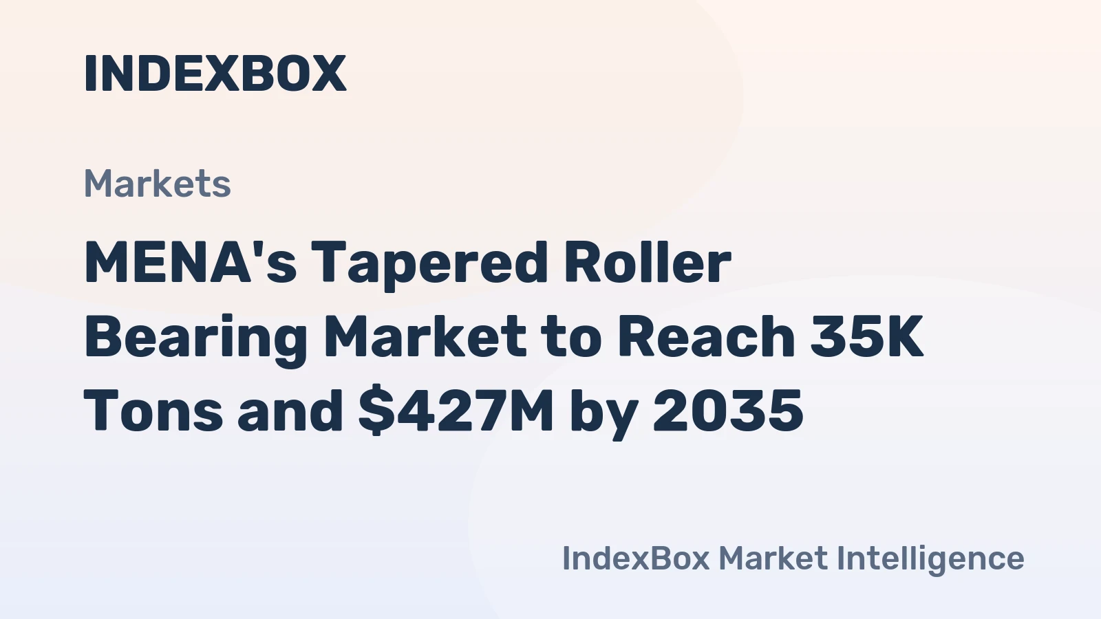 MENA's Tapered Roller Bearing Market to Reach 35K Tons and $427M by 2035