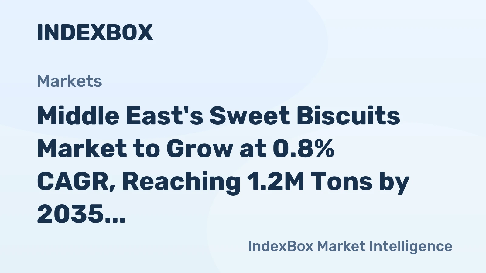 Middle East's Sweet Biscuits Market to Grow at 0.8% CAGR, Reaching 1.2M Tons by 2035
