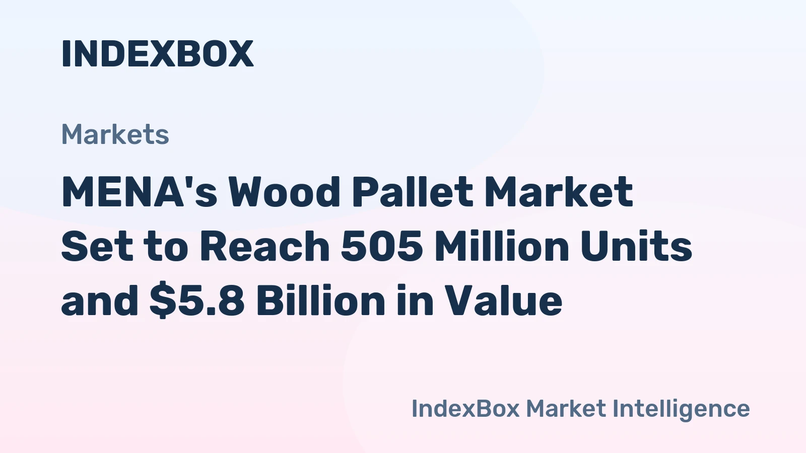 MENA's Wood Pallet Market Set to Reach 505 Million Units and $5.8 Billion in Value