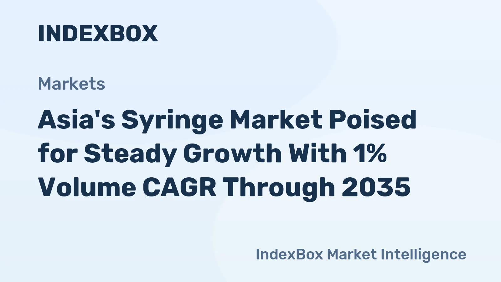 Asia's Syringe Market Poised for Steady Growth With 1% Volume CAGR Through 2035