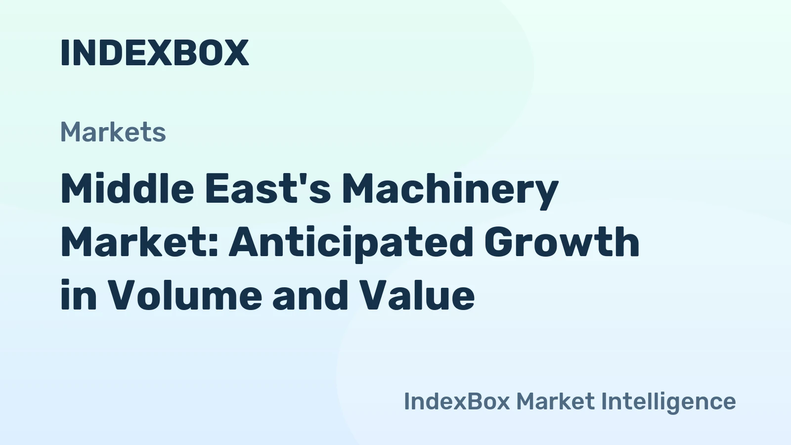 Middle East's Machinery Market: Anticipated Growth in Volume and Value
