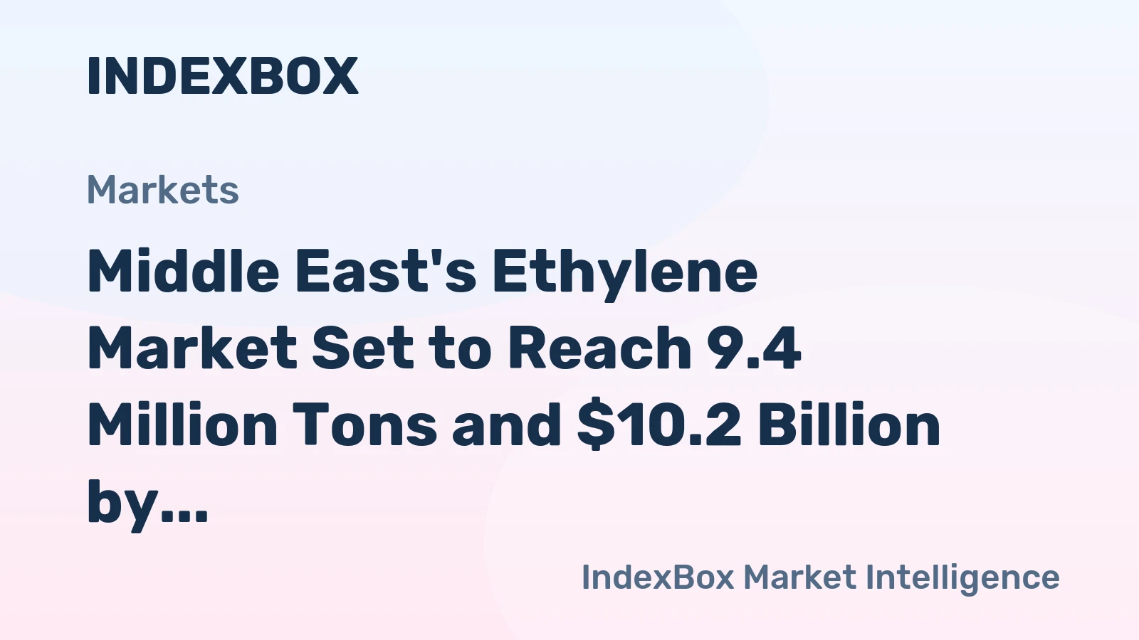 Middle East's Ethylene Market Set to Reach 9.4 Million Tons and $10.2 Billion by 2035