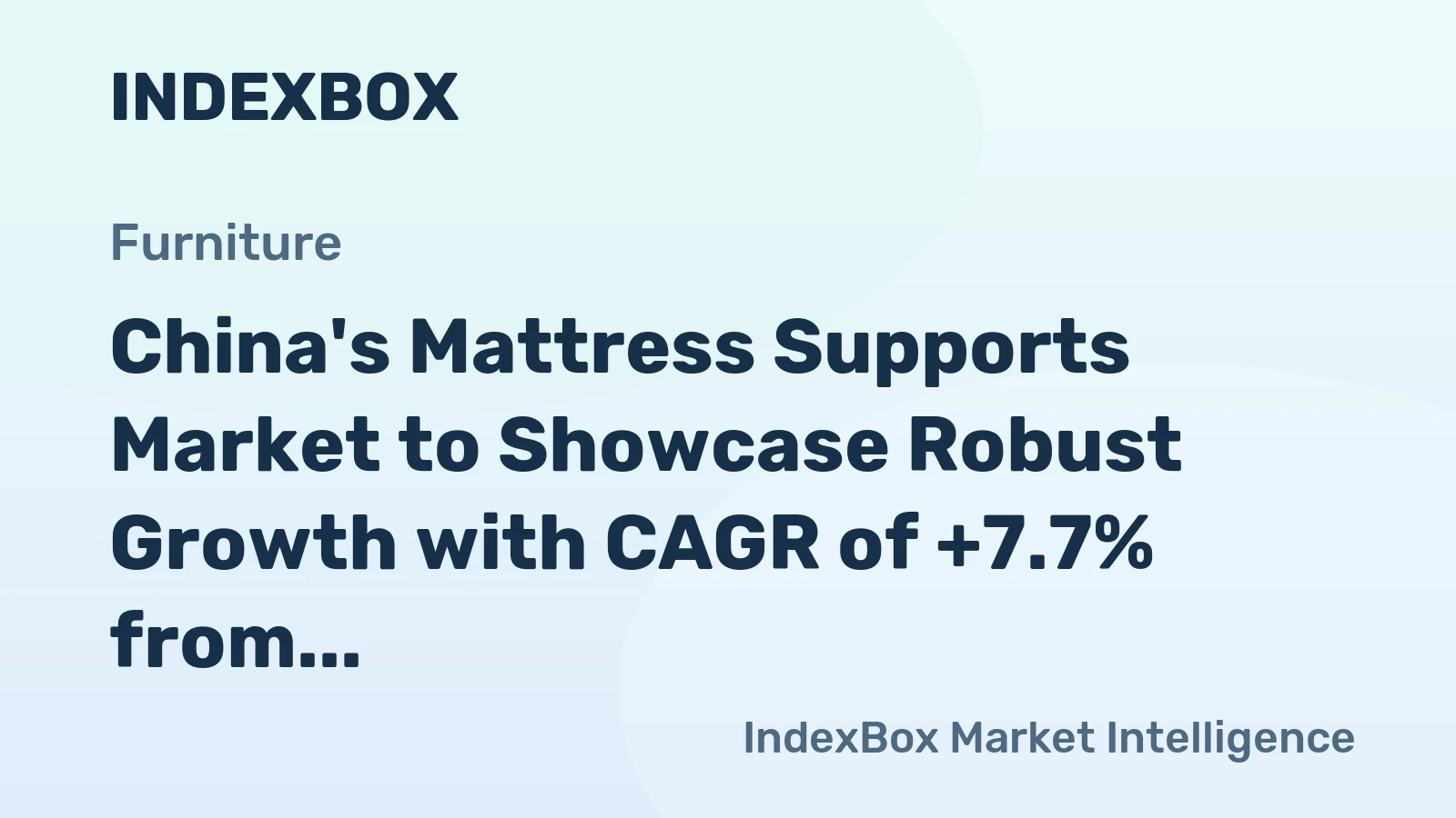 China's Mattress Supports Market to Showcase Robust Growth with CAGR of +7.7% from 2024 to 2035