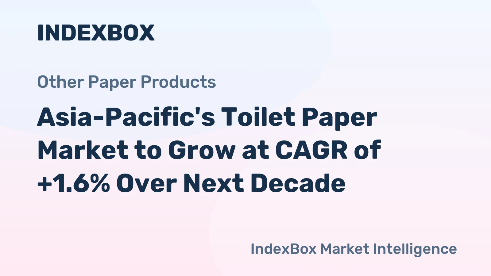 Asia-Pacific's Toilet Paper Market to Grow at CAGR of +1.6% Over Next Decade