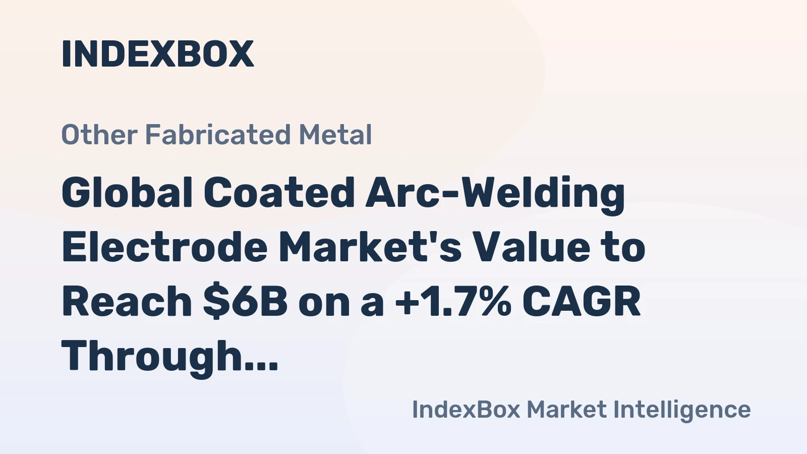 Global Coated Arc-Welding Electrode Market's Value to Reach $6B on a +1.7% CAGR Through 2035