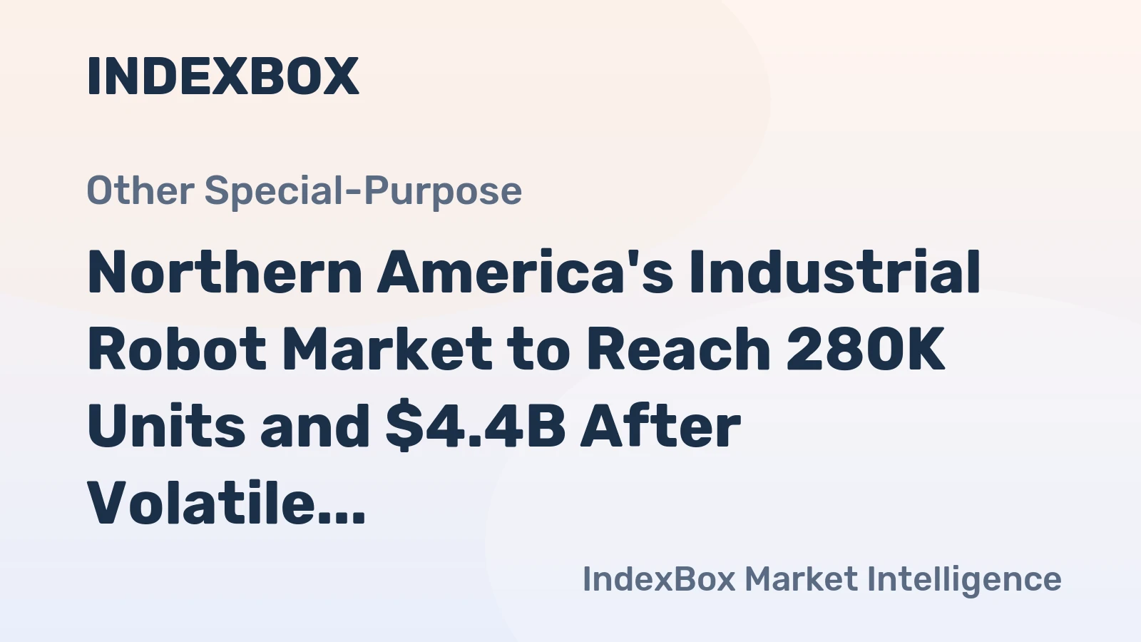 Northern America's Industrial Robot Market to Reach 280K Units and $4.4B After Volatile Contraction