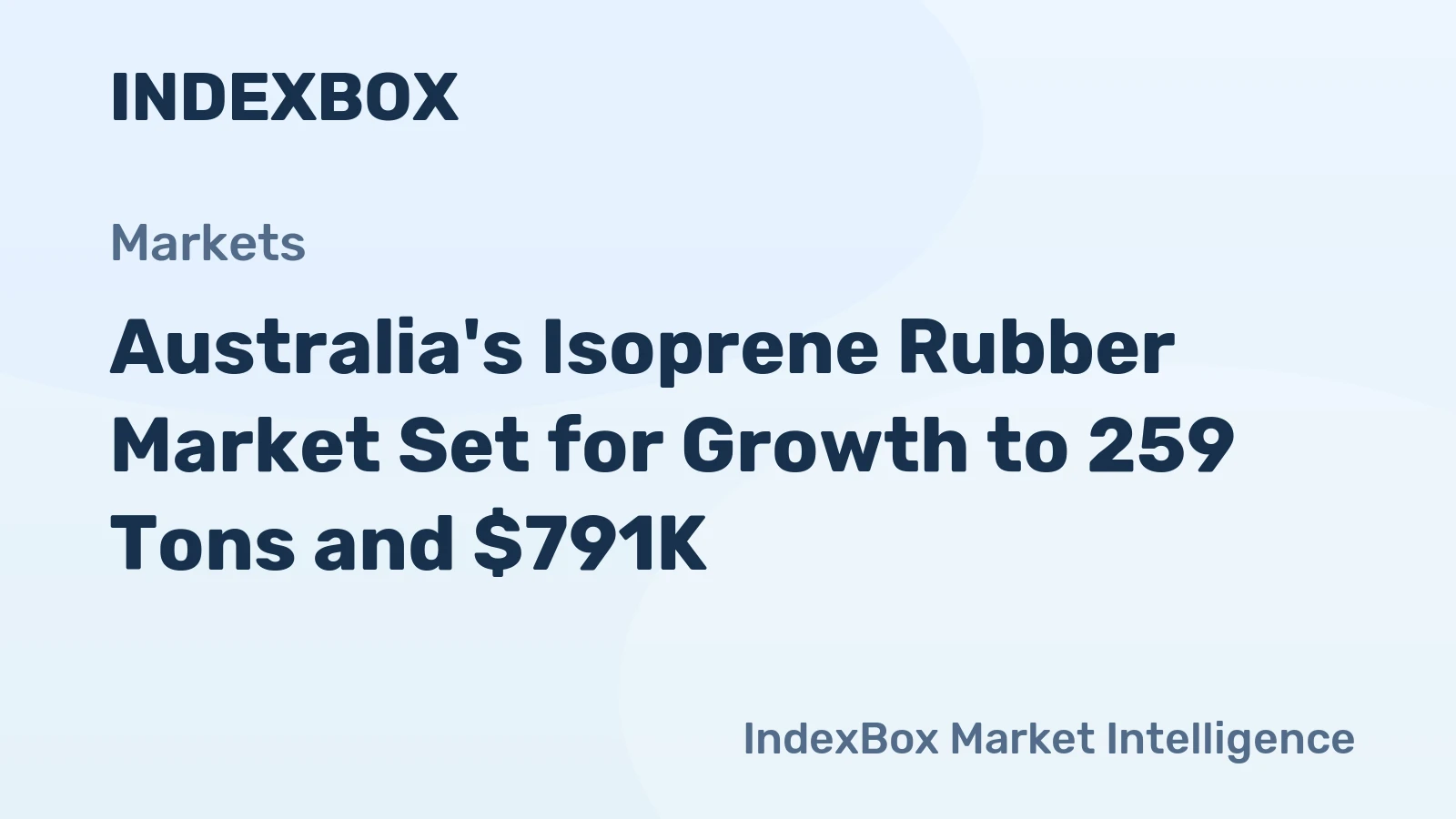 Australia's Isoprene Rubber Market Set for Growth to 259 Tons and $791K