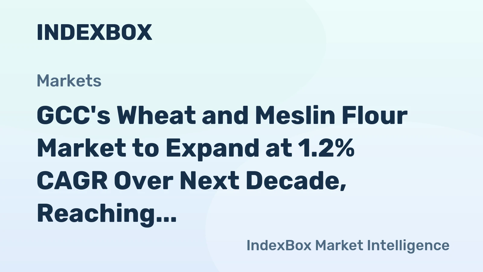 GCC's Wheat and Meslin Flour Market to Expand at 1.2% CAGR Over Next Decade, Reaching 6M Tons by 2035